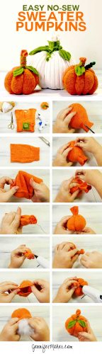 Sweater Pumpkins Tutorial - Easy No-Sew Project for Fall - Jennifer Maker