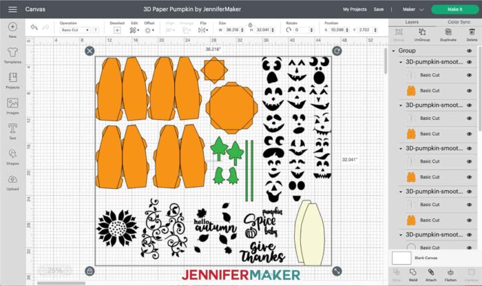 3D Paper Pumpkin Carving Kit with Fun Designs - Jennifer Maker