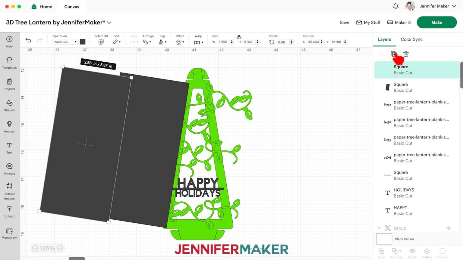 3D Paper Tree Lantern - Jennifer Maker