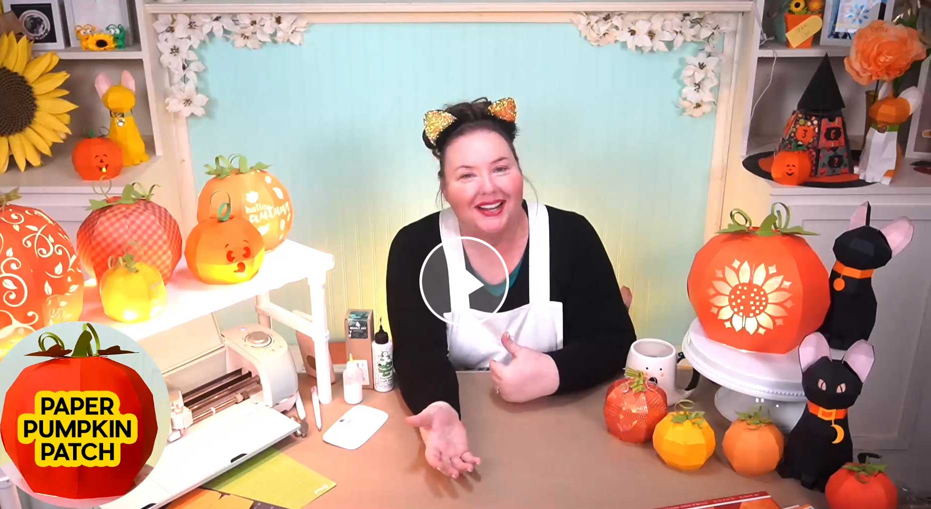 3D Paper Pumpkin Carving Kit with Fun Designs - Jennifer Maker