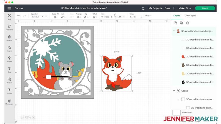 3D Woodland Animals: Mix & Match Designs! - Jennifer Maker