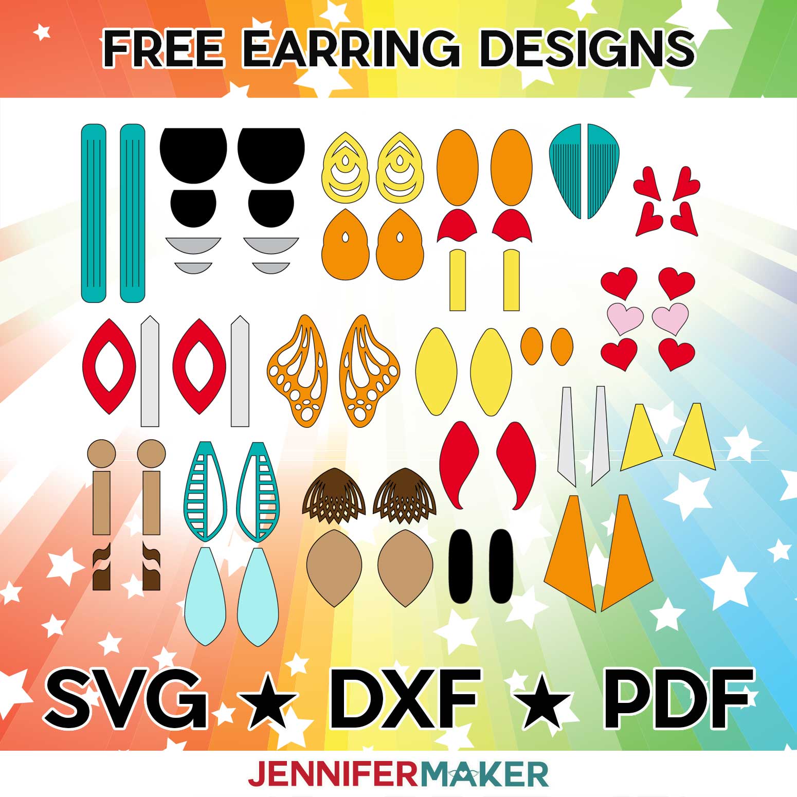 DIY Faux Leather Earrings: 8 Free Fun Styles - Jennifer Maker