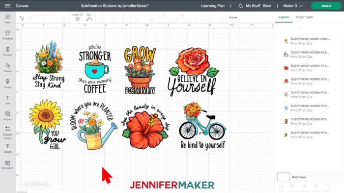 Make Waterproof Stickers with a Sublimation Sticker Sheet - Jennifer Maker
