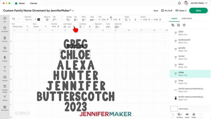 Make A Custom Family Name Ornament From Paper - Jennifer Maker