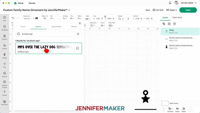 Custom Family Name Ornament - Jennifer Maker