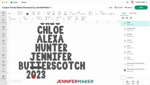 Make A Custom Family Name Ornament From Paper - Jennifer Maker
