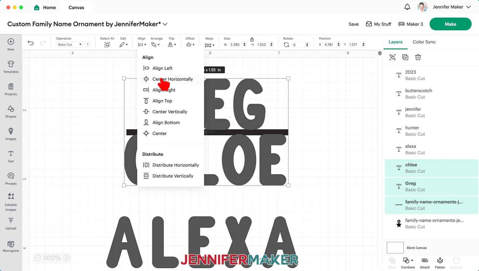 Make A Custom Family Name Ornament From Paper - Jennifer Maker