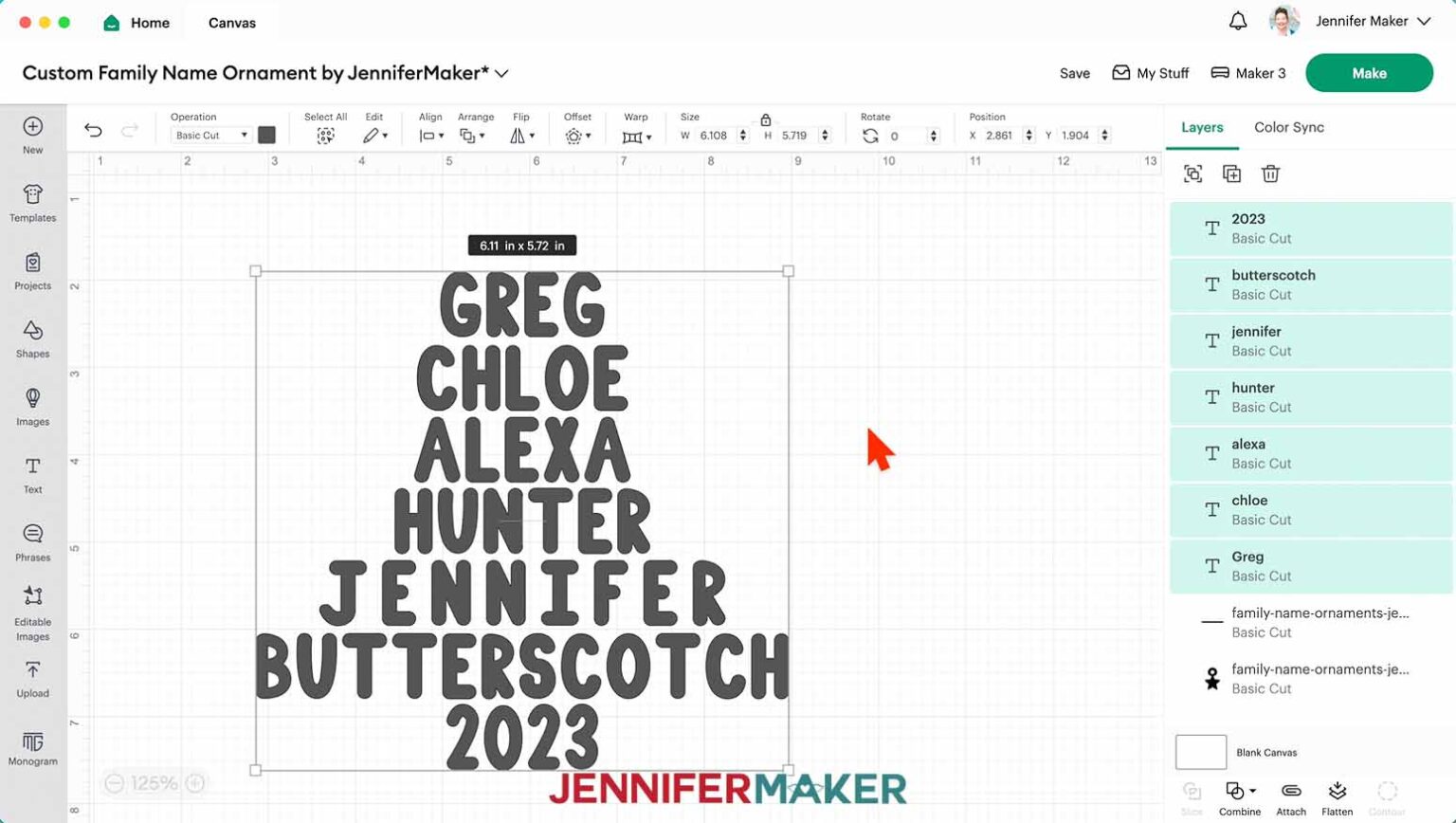 Make A Custom Family Name Ornament From Paper - Jennifer Maker