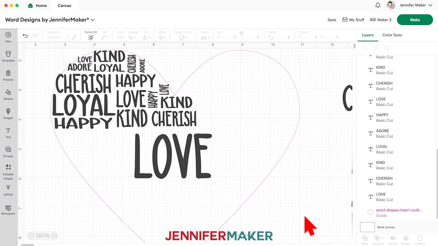 How To Fill A Shape With Words: Make Custom Text Designs - Jennifer Maker