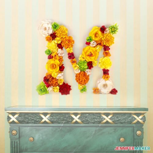DIY Paper Flower Letter with 5 FREE Floral Patterns! - Jennifer Maker