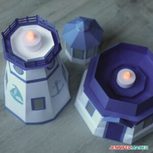 DIY Paper Lighthouse Luminary - A Fun 3D Papercraft! - Jennifer Maker