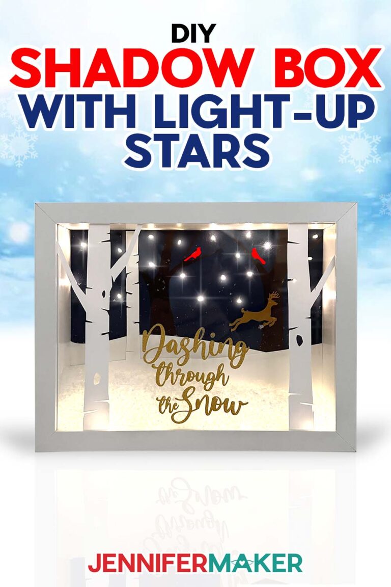 Personalized Light-Up Shadow Box with Fake Snow - Jennifer Maker