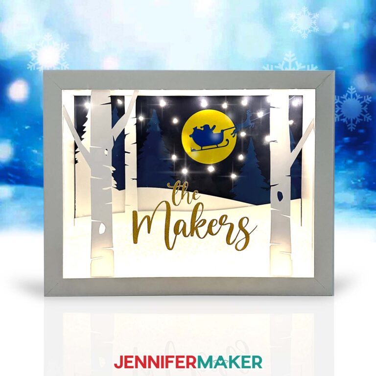 Personalized Light-Up Shadow Box with Fake Snow - Jennifer Maker