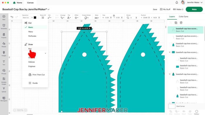 How To Make A 3D Baseball Cap Gift Box: Free Hat SVG - Jennifer Maker