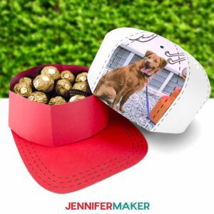 How To Make A 3D Baseball Cap Gift Box: Free Hat SVG - Jennifer Maker