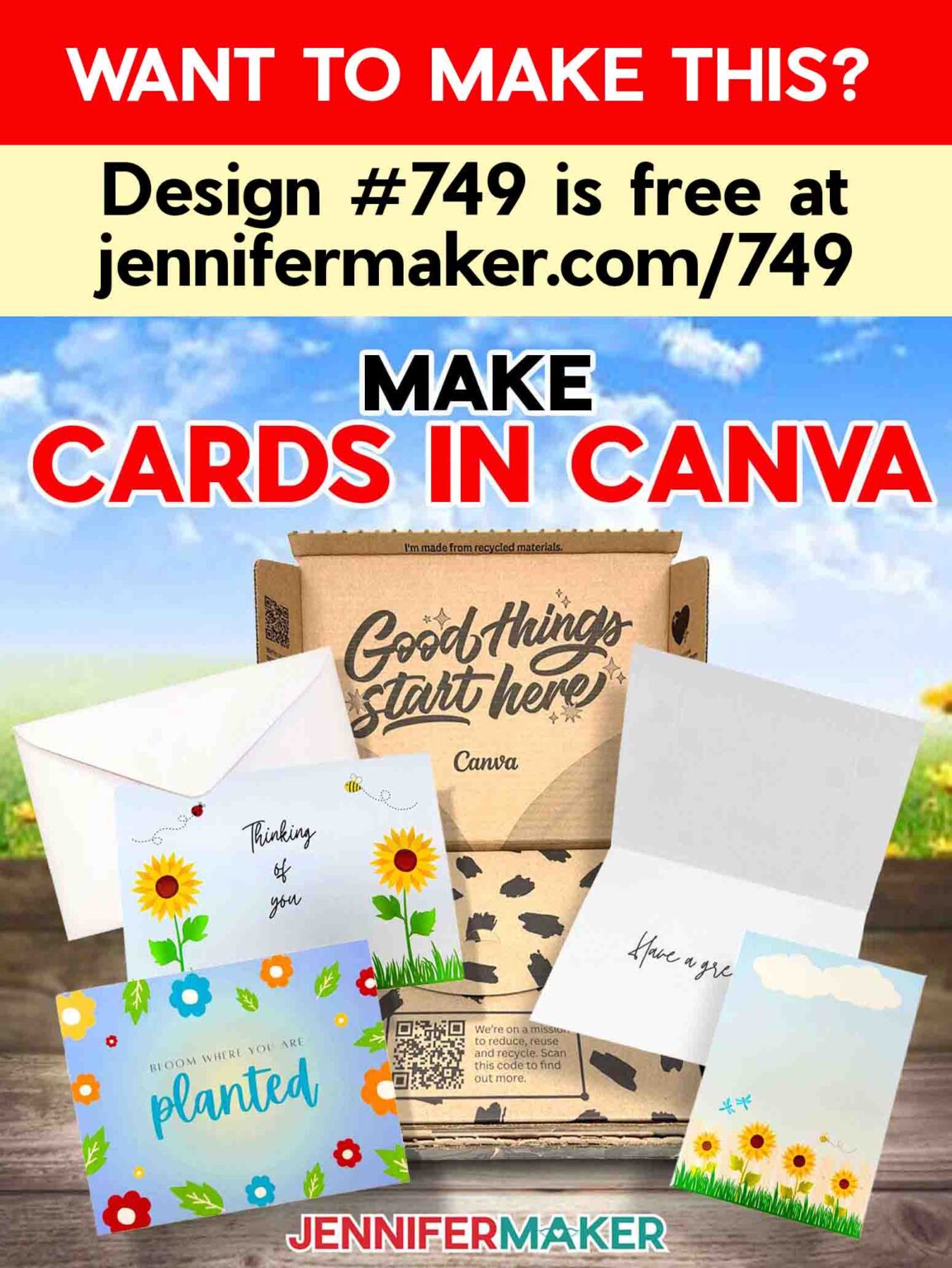 How to Make Cards in Canva Using Free Templates - Jennifer Maker