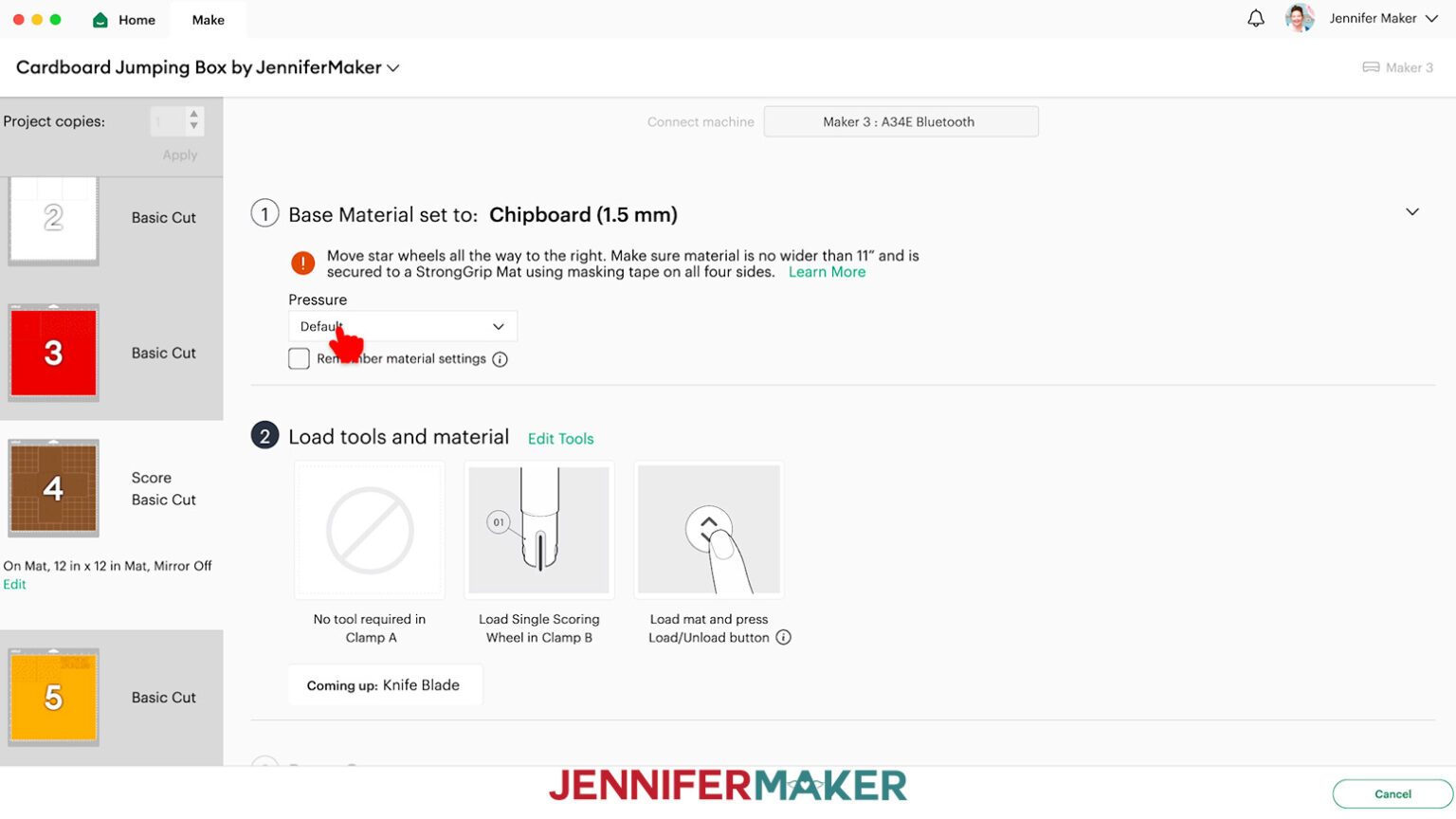 Make A Jumping Box: How To Cut Cardboard With Cricut - Jennifer Maker