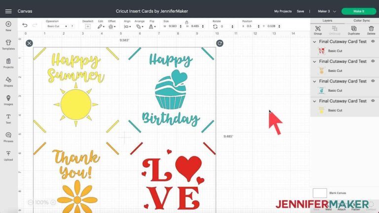Cricut Insert Cards: 2 x 2 Mat Designs and Tips - Jennifer Maker