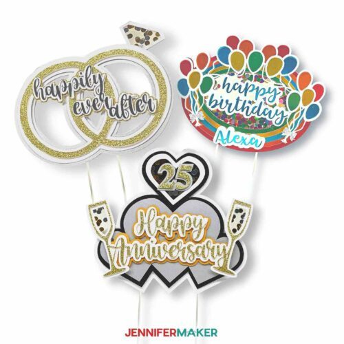 How to Make Custom Cake Toppers with Shakers & Confetti! - Jennifer Maker