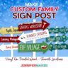 Custom Family Sign Post with Personalized Names & Places! - Jennifer Maker