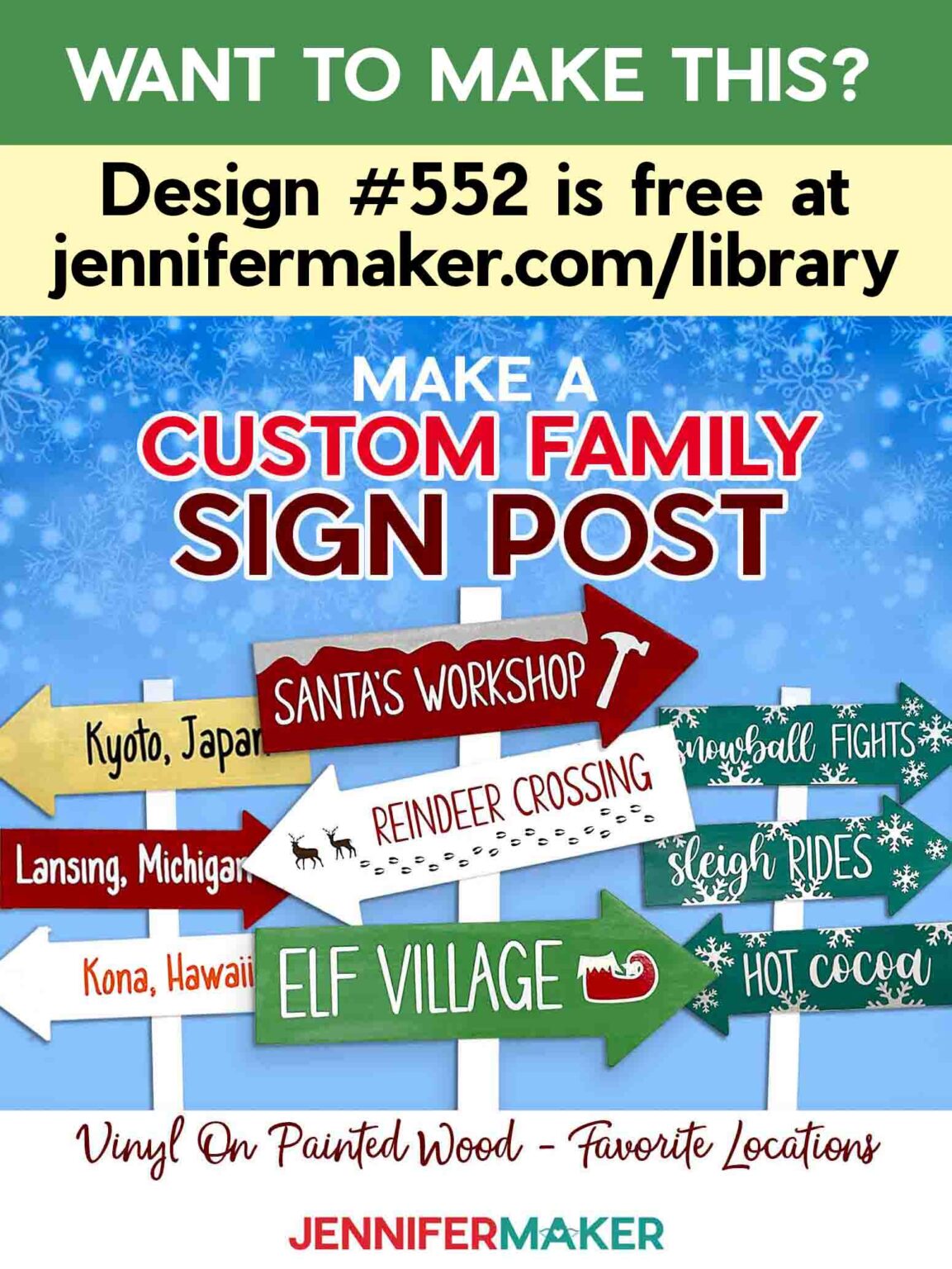 Custom Family Sign Post with Personalized Names & Places! - Jennifer Maker