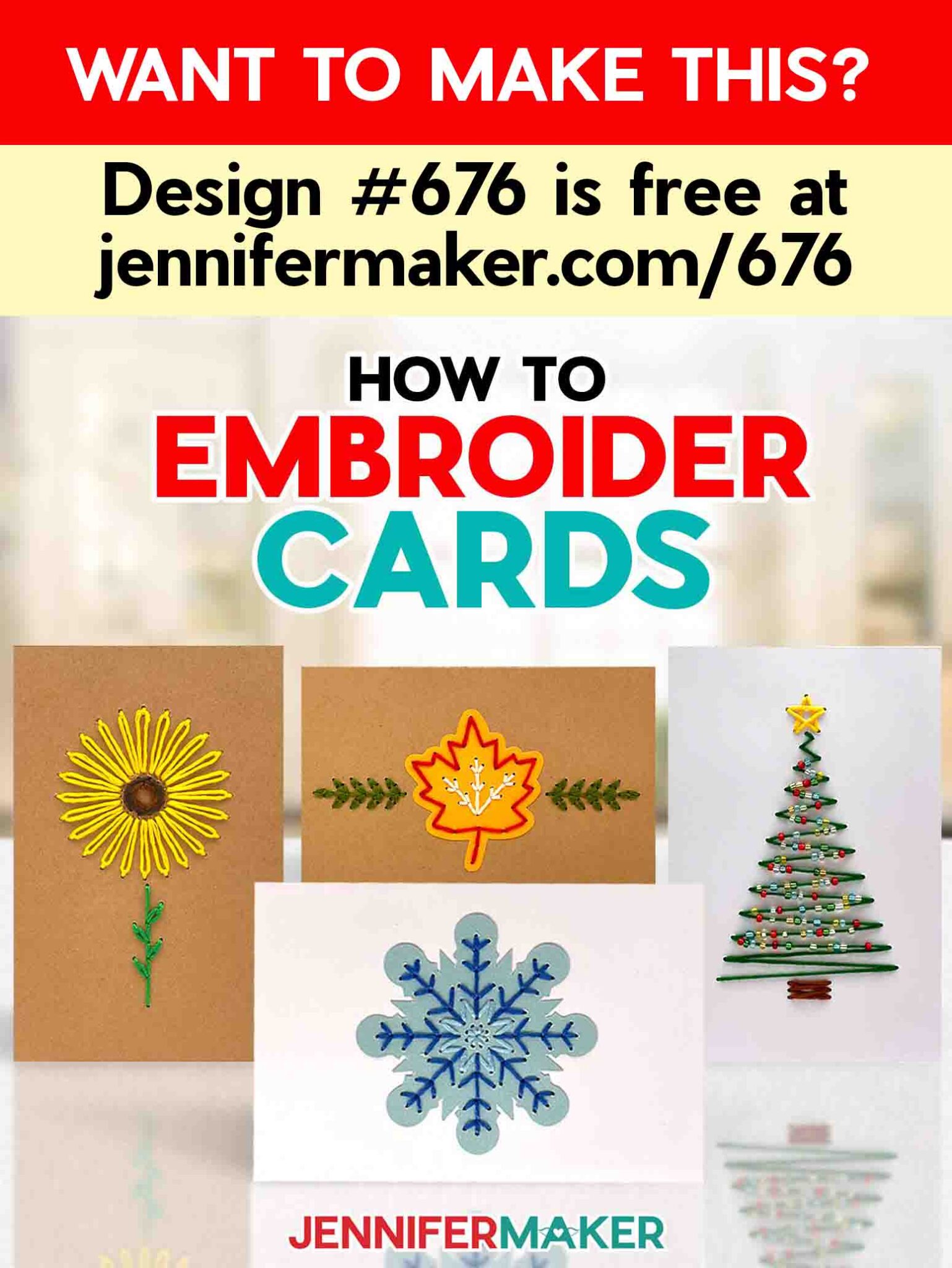 DIY Embroidered Cards: Hand Embroidery Made EASY! - Jennifer Maker