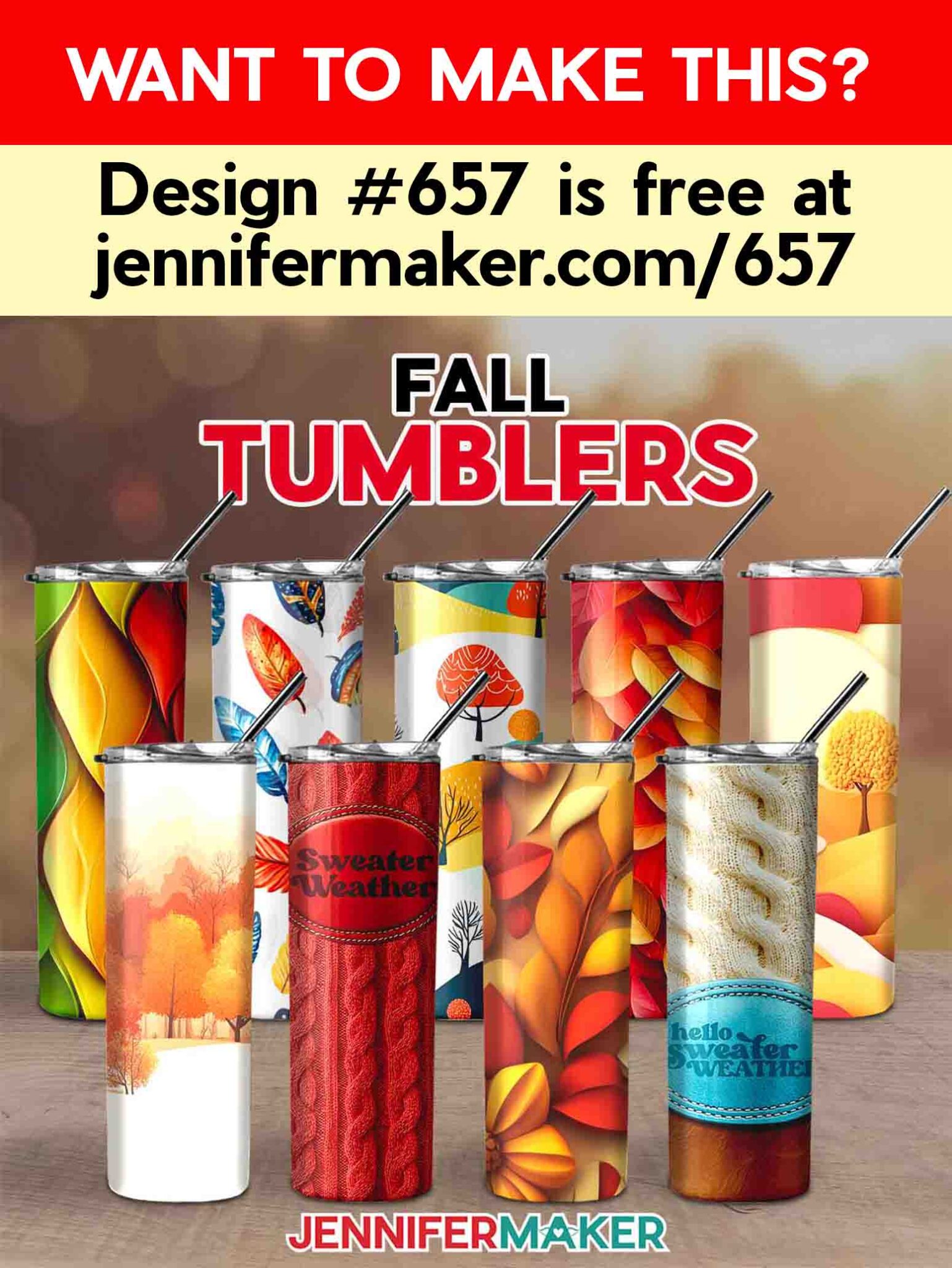 Fall Tumblers: Sublimate Seamless 20oz Travel Cup Designs! - Jennifer Maker