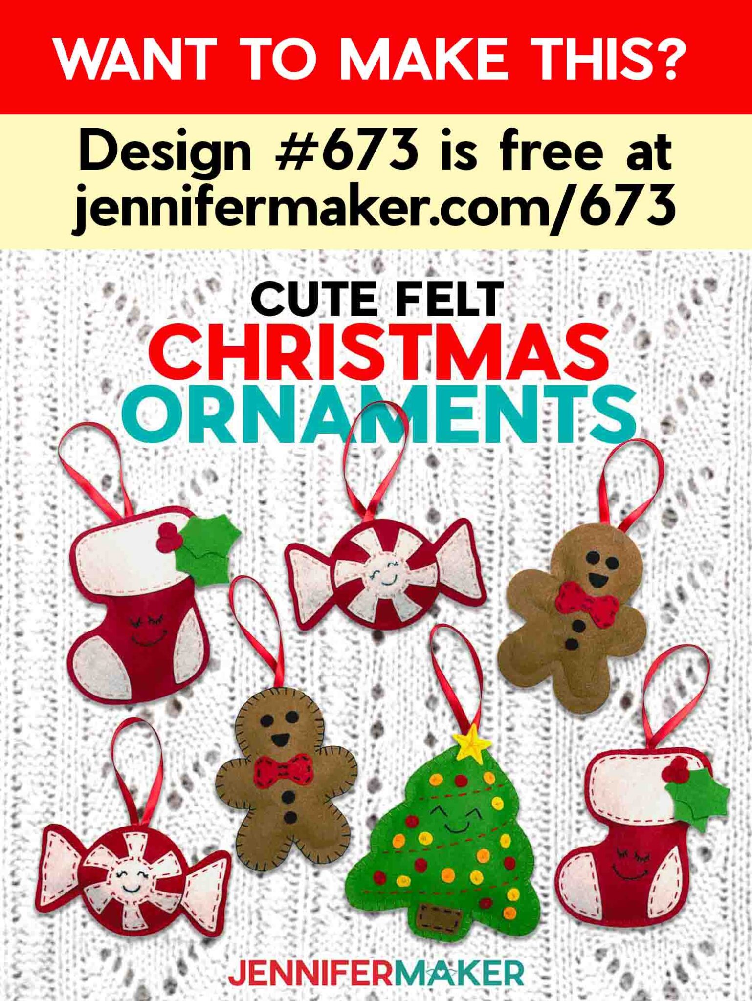 DIY Felt Christmas Ornaments with Embroidered Details! - Jennifer Maker
