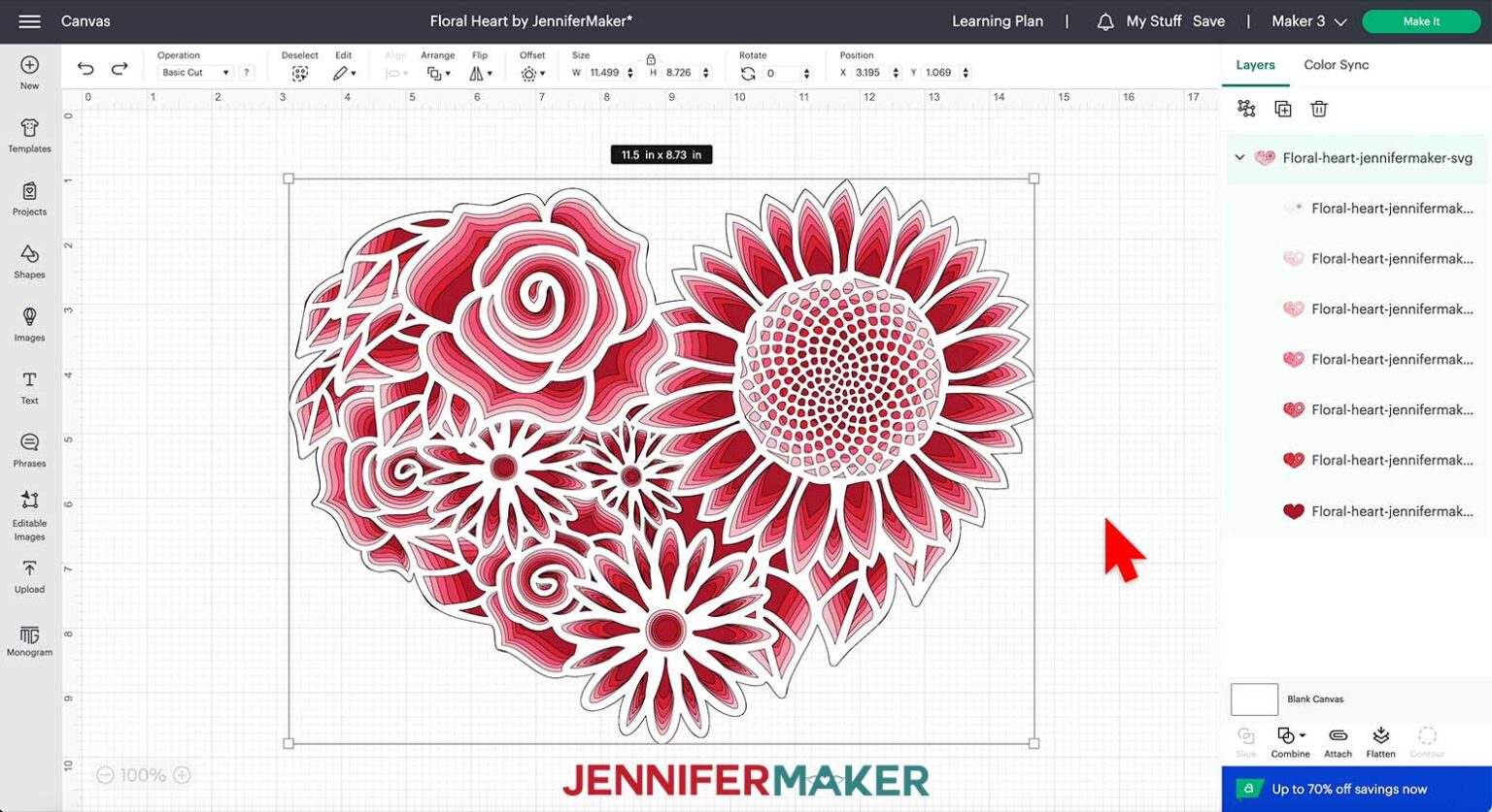 Floral Heart SVG With Flowers - Intricate Cuts Made Easy! - Jennifer Maker