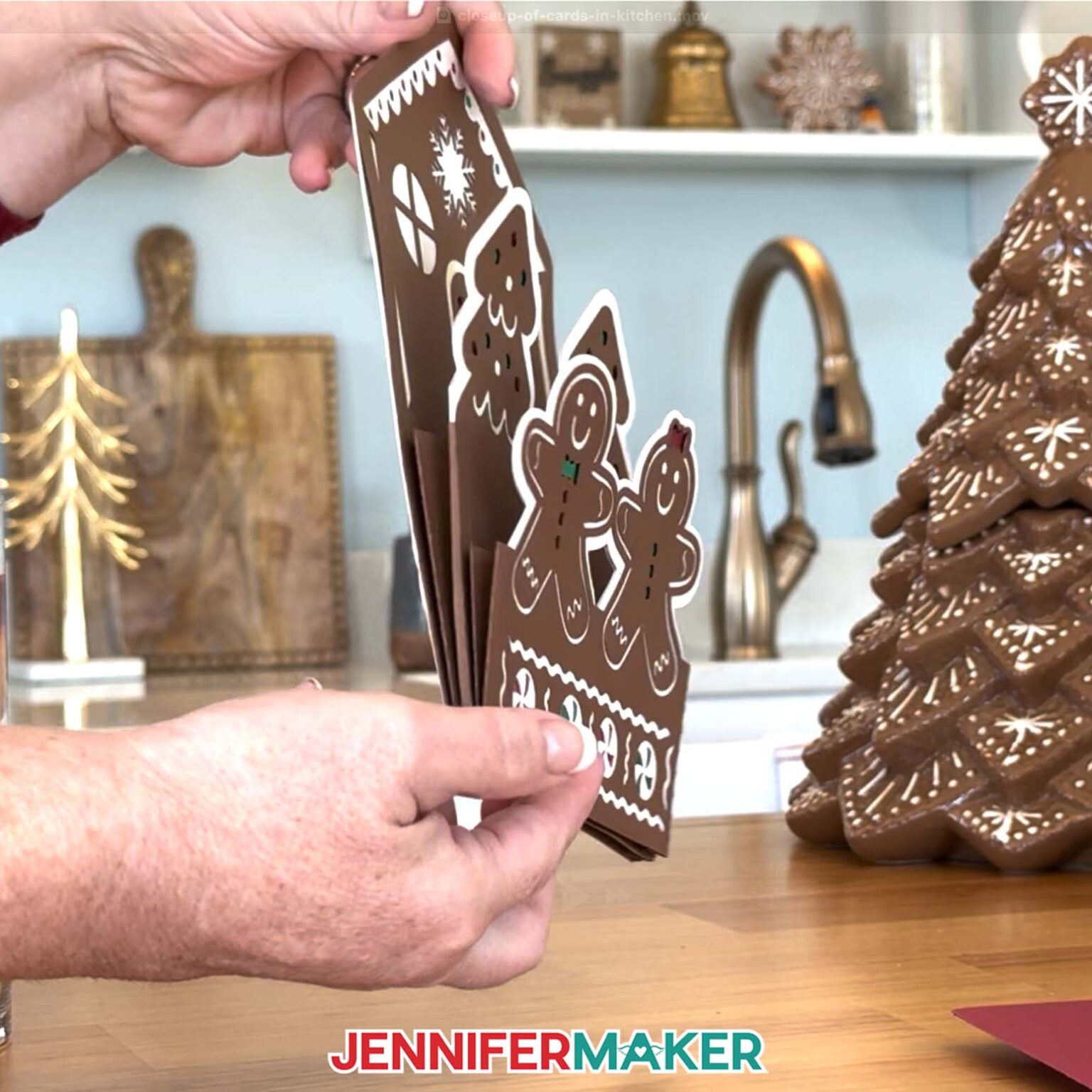 This Easy Gingerbread House Pop-Up Card Is 3D Fun! - Jennifer Maker