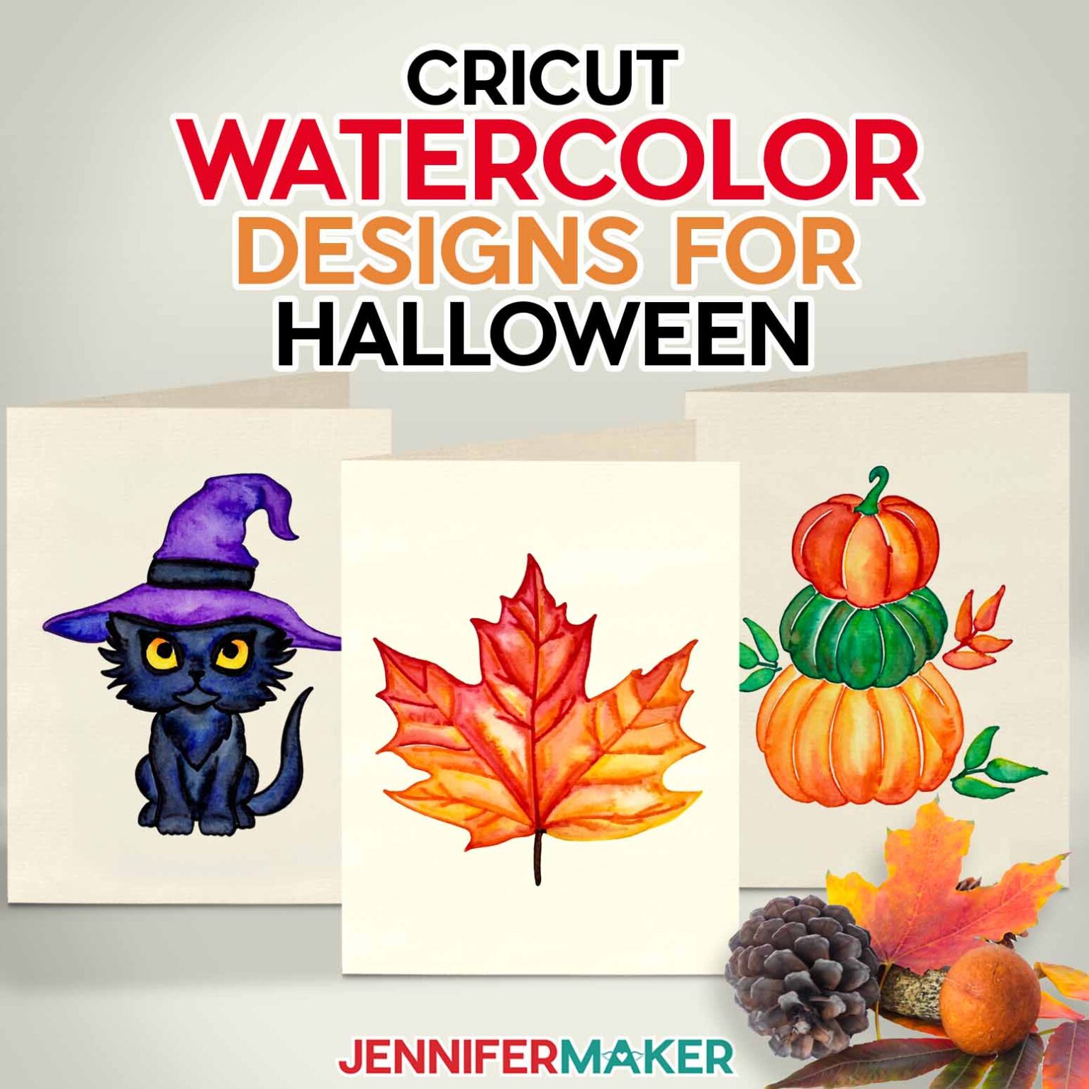 Halloween Watercolor Cards To Make With Cricut Markers - Jennifer Maker