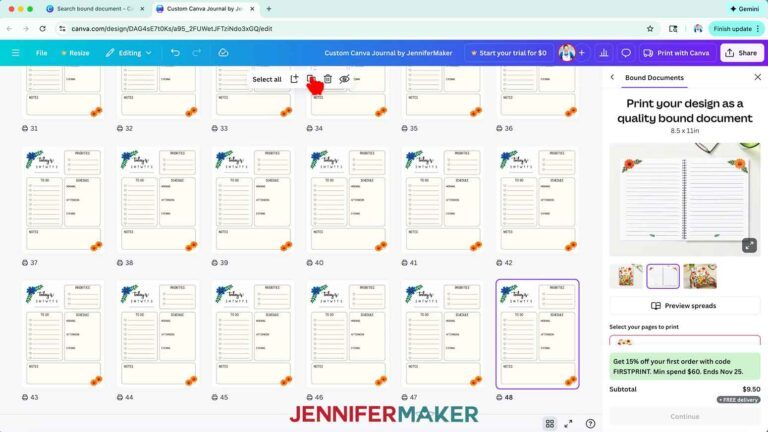How to Create a Custom Journal in Canva - Jennifer Maker
