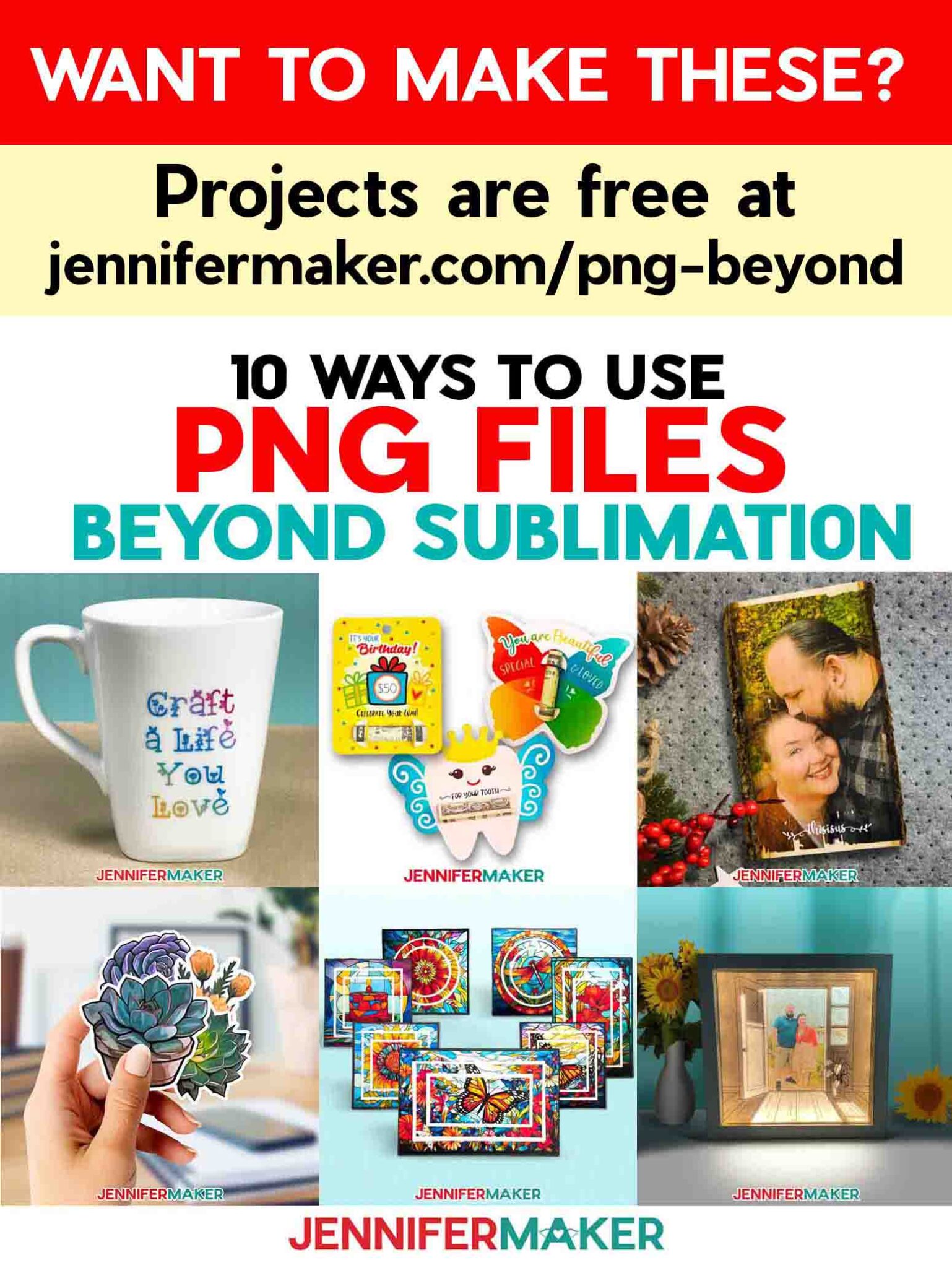 How to Use a PNG File in Projects BEYOND Sublimation! - Jennifer Maker