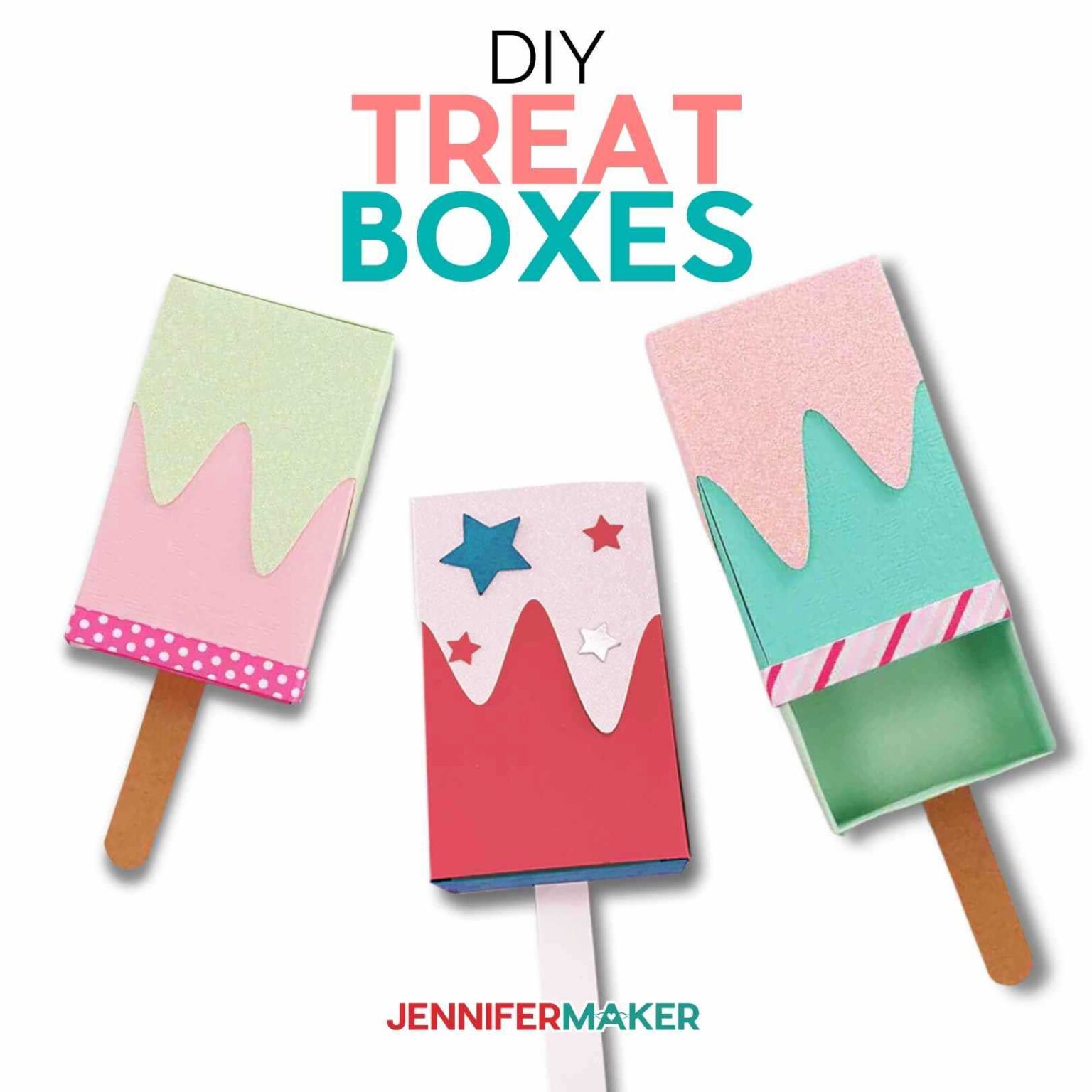 Ice Cream Treat Box Gift Card Holders - Jennifer Maker