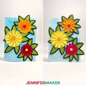 How To Ink Cardstock Edges For 3D Paper Flower Cards - Jennifer Maker