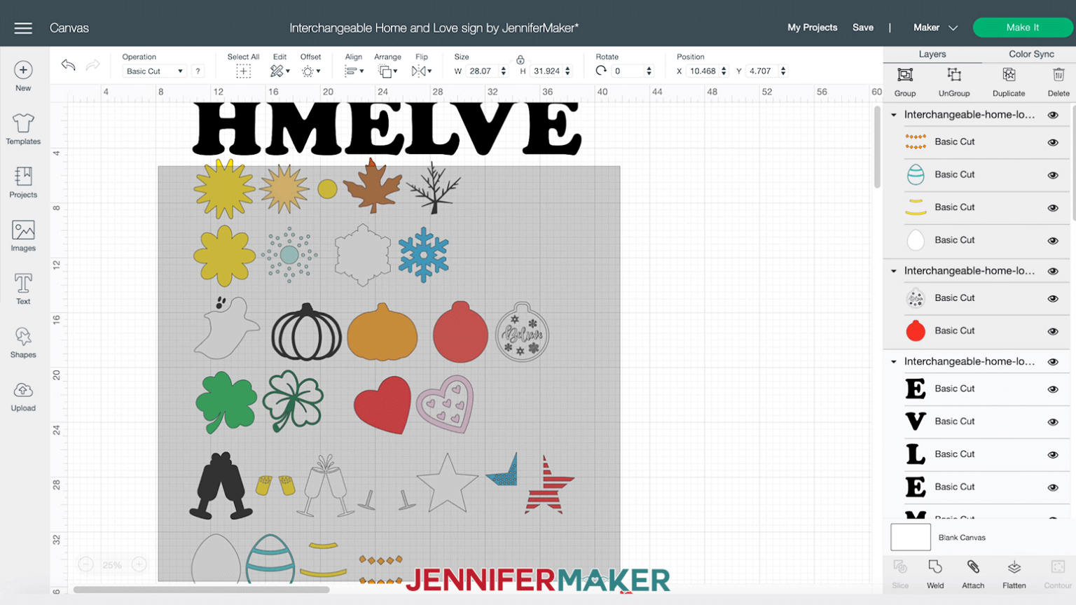 Interchangeable Home & Love Sign - Jennifer Maker
