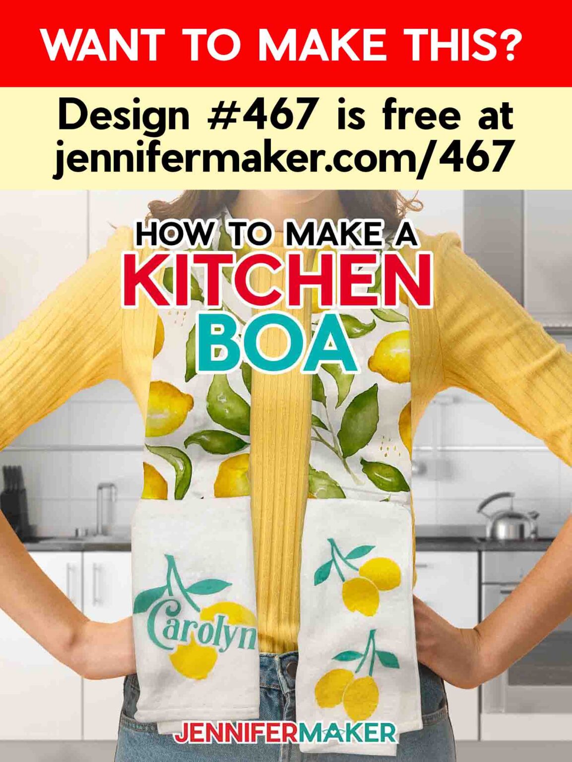 DIY Kitchen Boa Pattern With Custom Designs! - Jennifer Maker