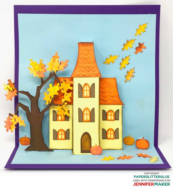 Make Pop Up House Cards for Halloween, Autumn, and Christmas ...