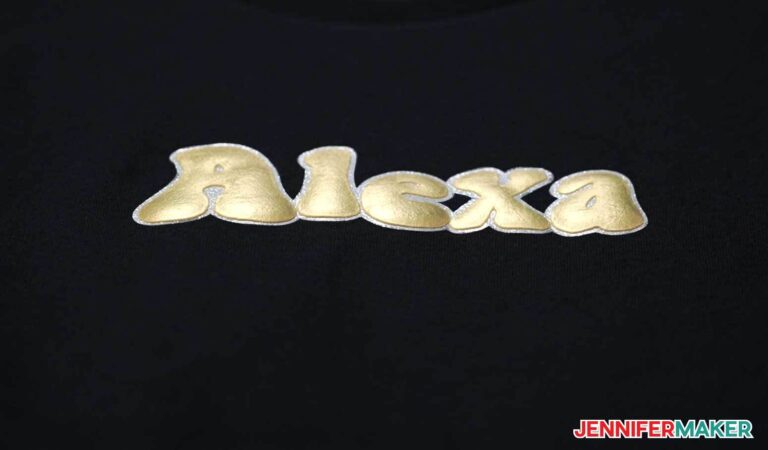 How To Transfer Metallic Puff Iron-On Vinyl For 3D Designs - Jennifer Maker