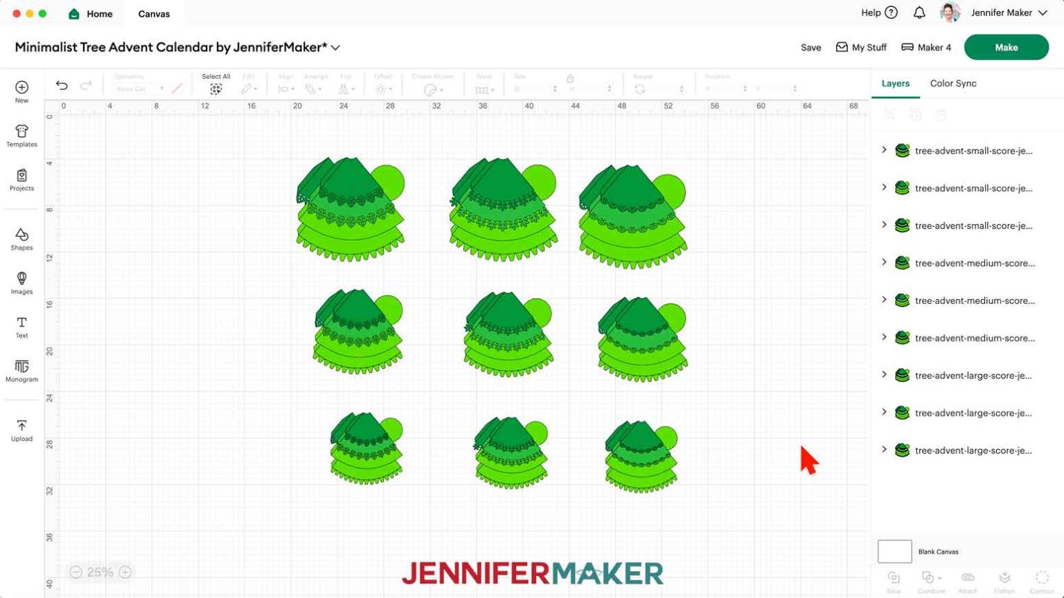 Minimalist Tree Advent Calendar + PDF Planning Guide - Jennifer Maker
