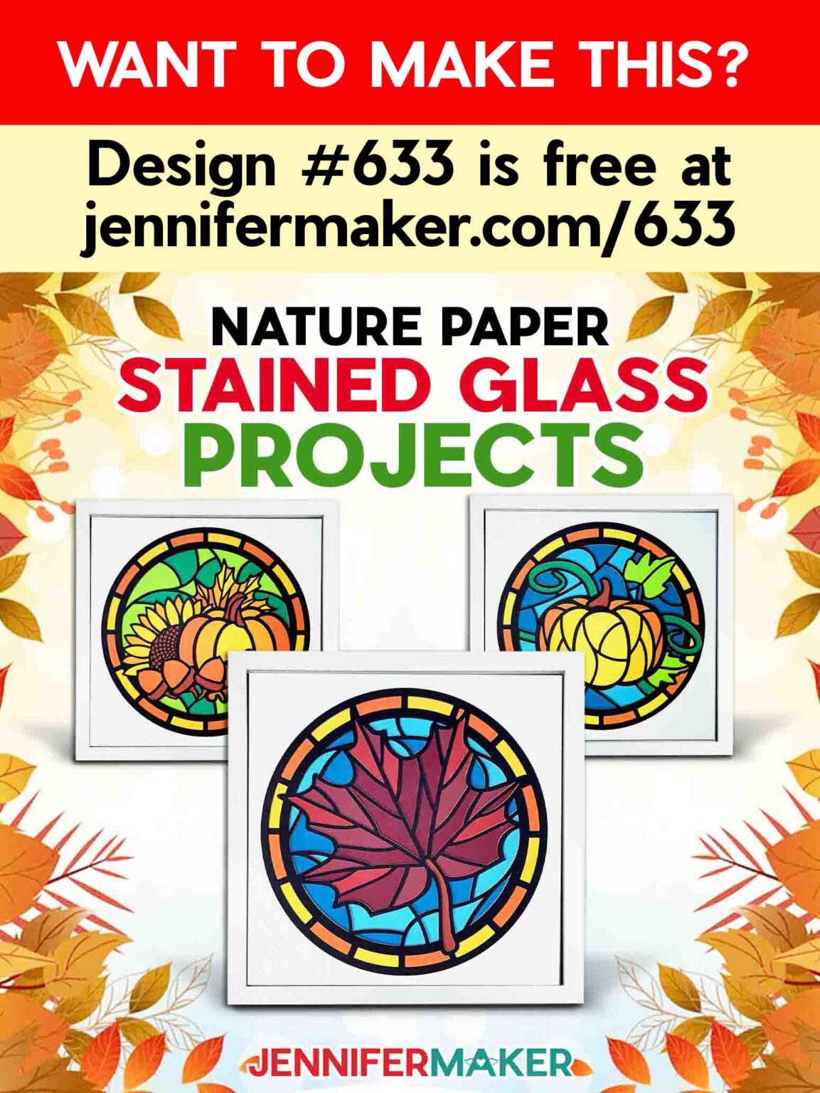 Paper Stained Glass Nature Designs: Layered Art for Fall! - Jennifer Maker