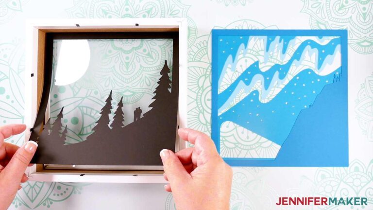 Northern Lights Shadow Box: 3D Cut Paper Aurora Borealis - Jennifer Maker