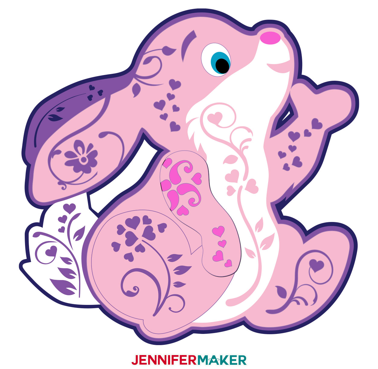 Paper Bunny & Chick for Spring: 3D Layered Filigree - Jennifer Maker