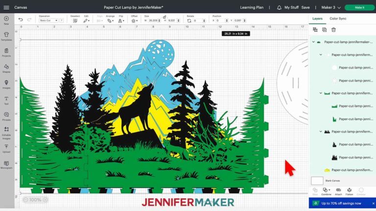Paper Cut Lamp - Free Design and Tips! - Jennifer Maker
