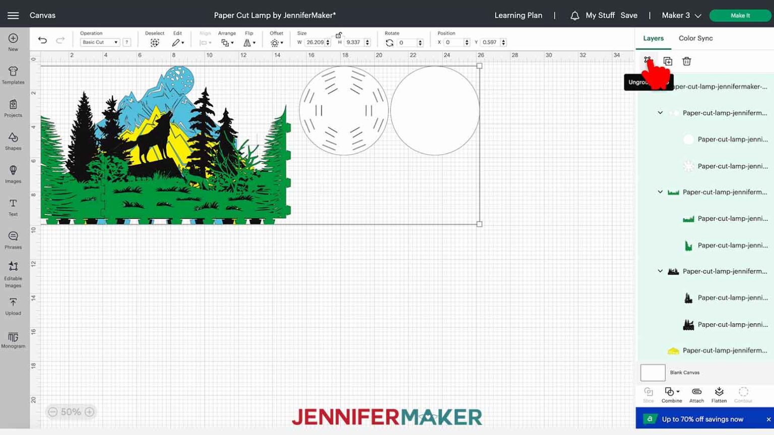 Paper Cut Lamp - Free Design and Tips! - Jennifer Maker