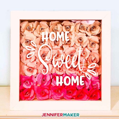 Paper Flower Shadow Box with Sizing & Quantity Charts - Jennifer Maker