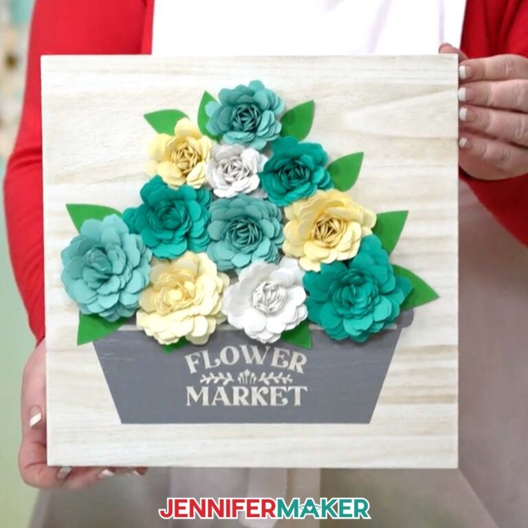 Paper Flower Sign: Vinyl And Cardstock DIY Wall Art - Jennifer Maker