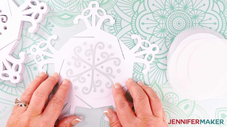 DIY Hanging Paper Snowflake Lantern for Winter - Jennifer Maker