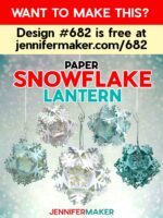 DIY Hanging Paper Snowflake Lantern for Winter - Jennifer Maker