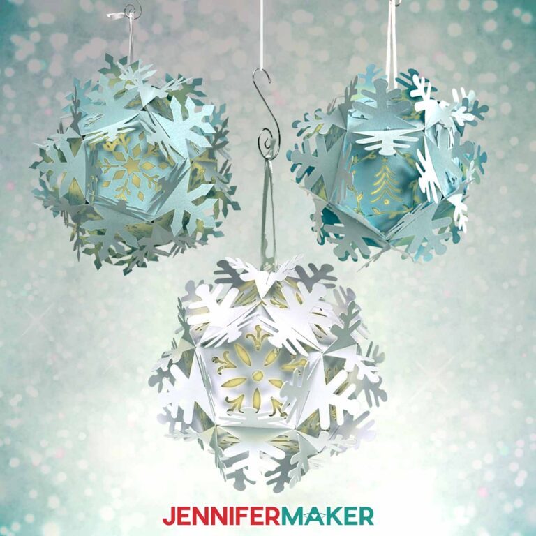 DIY Hanging Paper Snowflake Lantern for Winter - Jennifer Maker